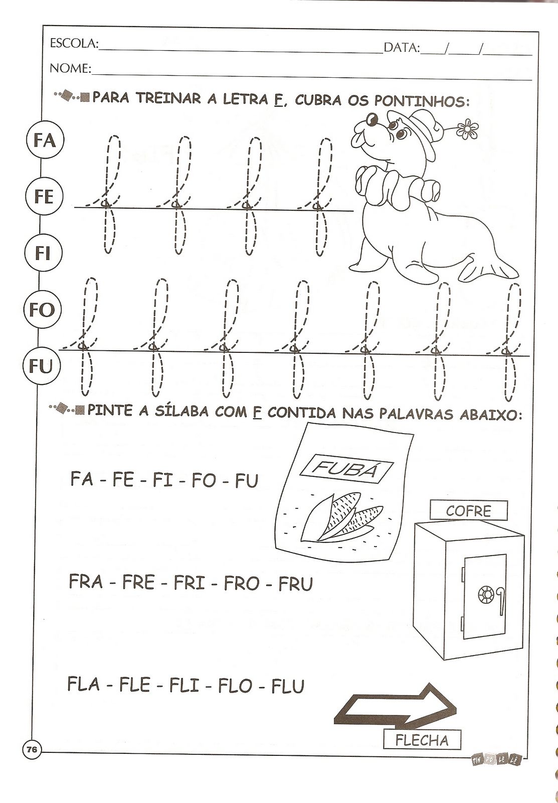 60 Atividades Com A Letra F Para Imprimir Alfabetização 1º Ano