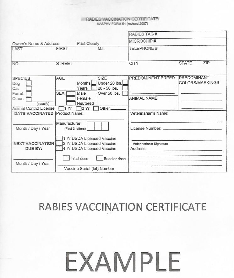 Free Printable Rabies Certificate