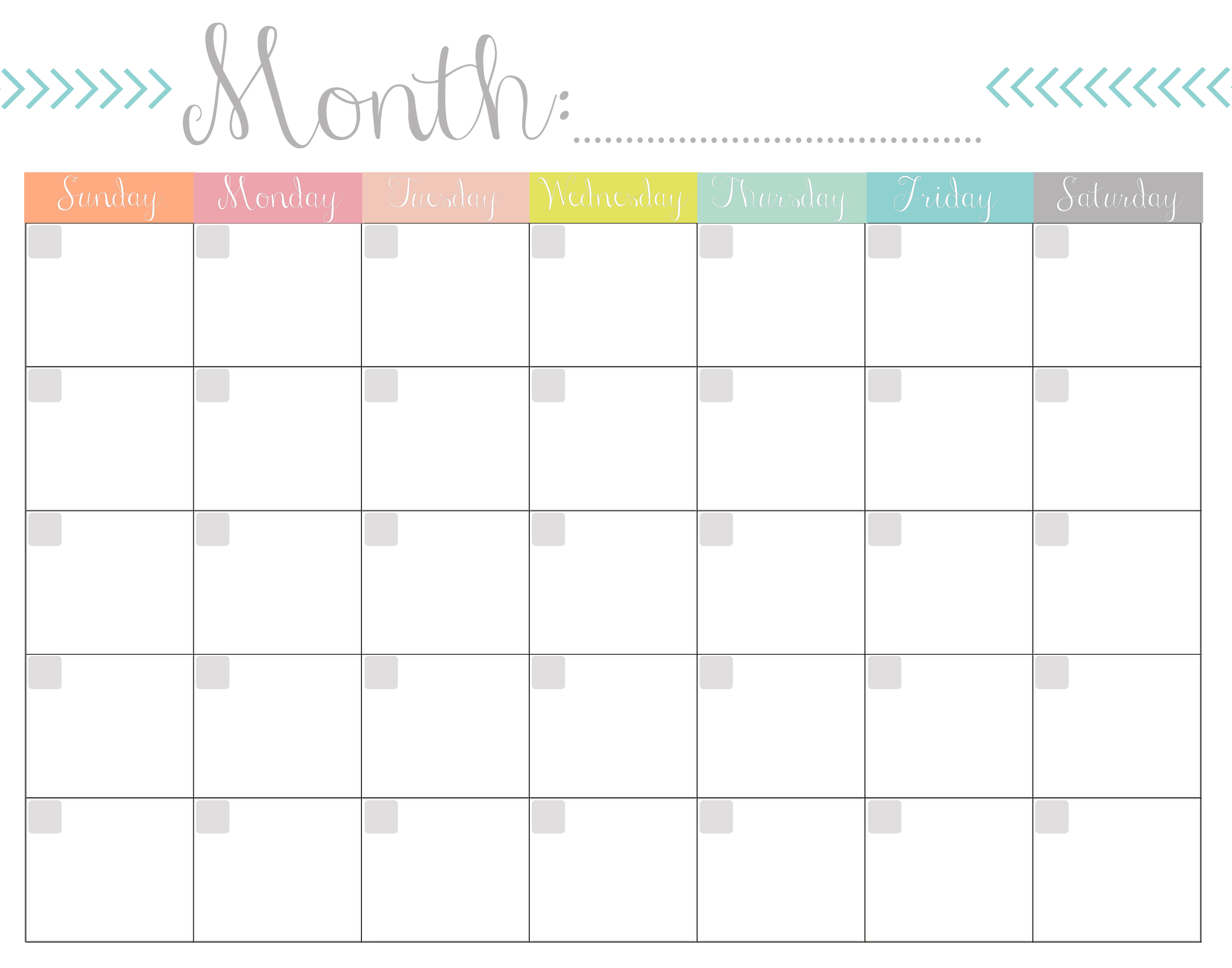 Free Blank Printable Calendar