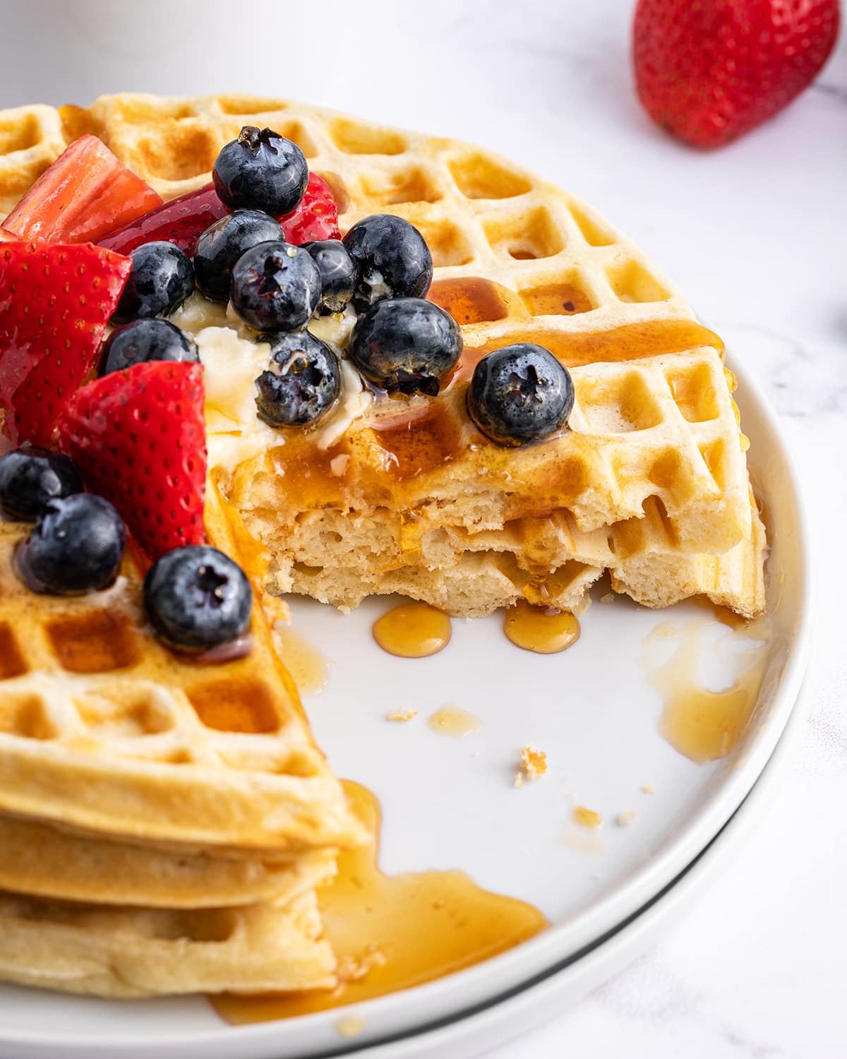 Waffles With Syrup And Fruit