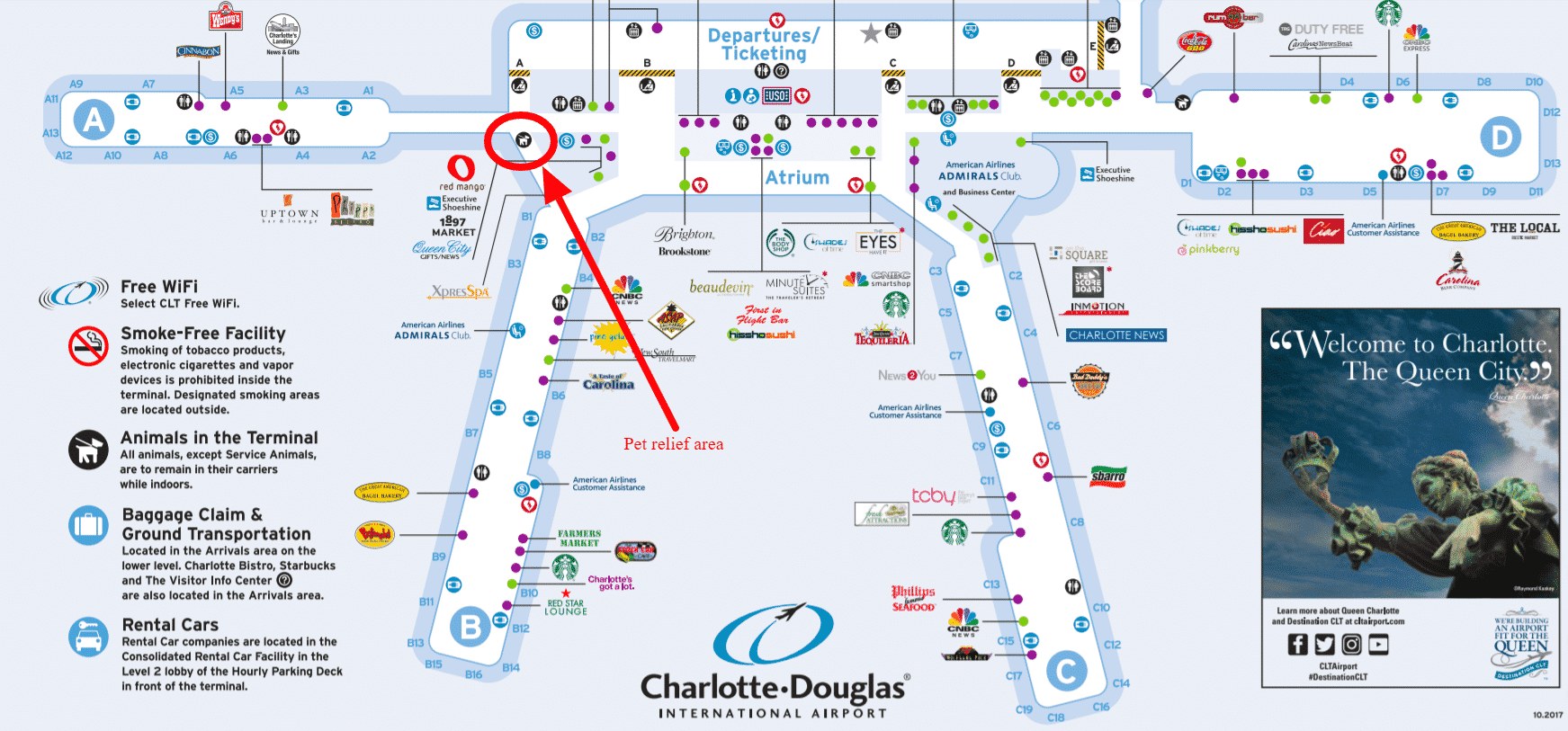 Exploring Charlotte Airport Terminal Map In 2023 Map Of The Usa