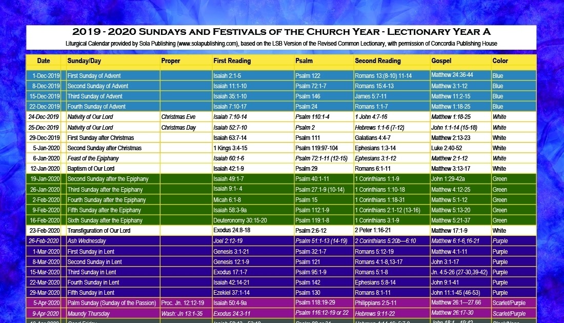 Cme Liturgical Calendar 2022 Printable Word Searches