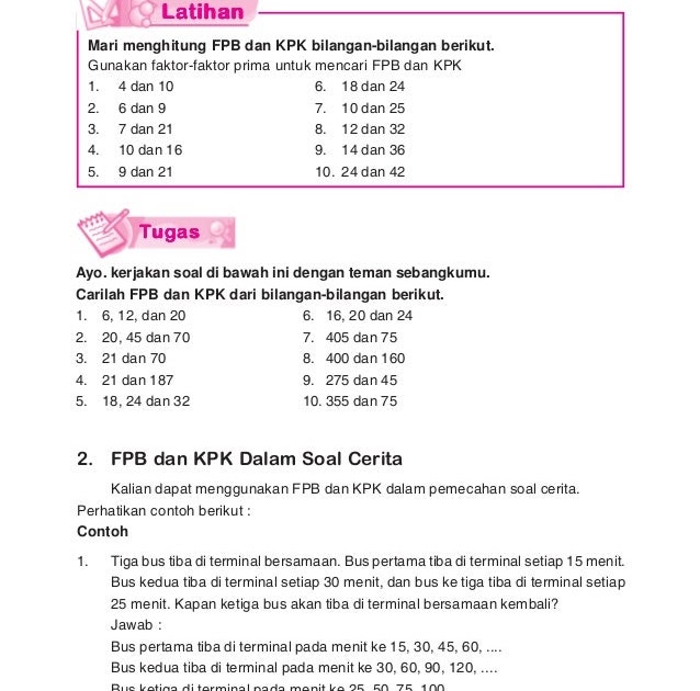 Contoh Soal Fpb Kelas 4 Tania Blogz