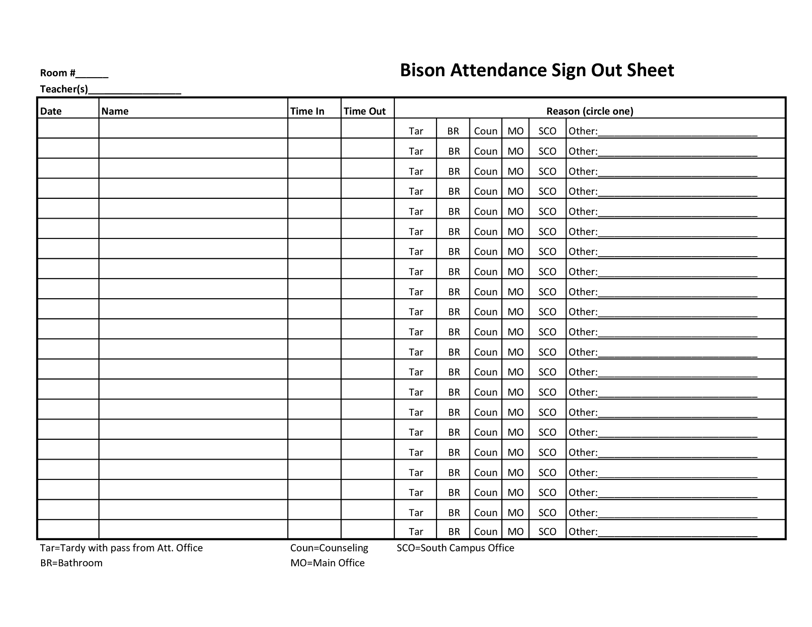 Attendance Sheets 2022 Example Calendar Printable