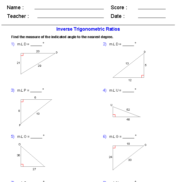 10 Trigonometry Worksheets With Answers Pdf Worksheets Decoomo