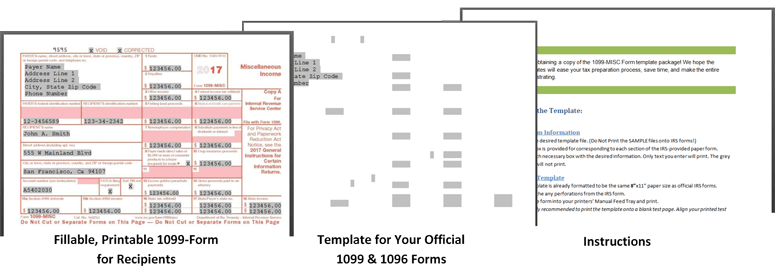 2023 Irs 1099 Misc And 1096 Form Fillable Print Template