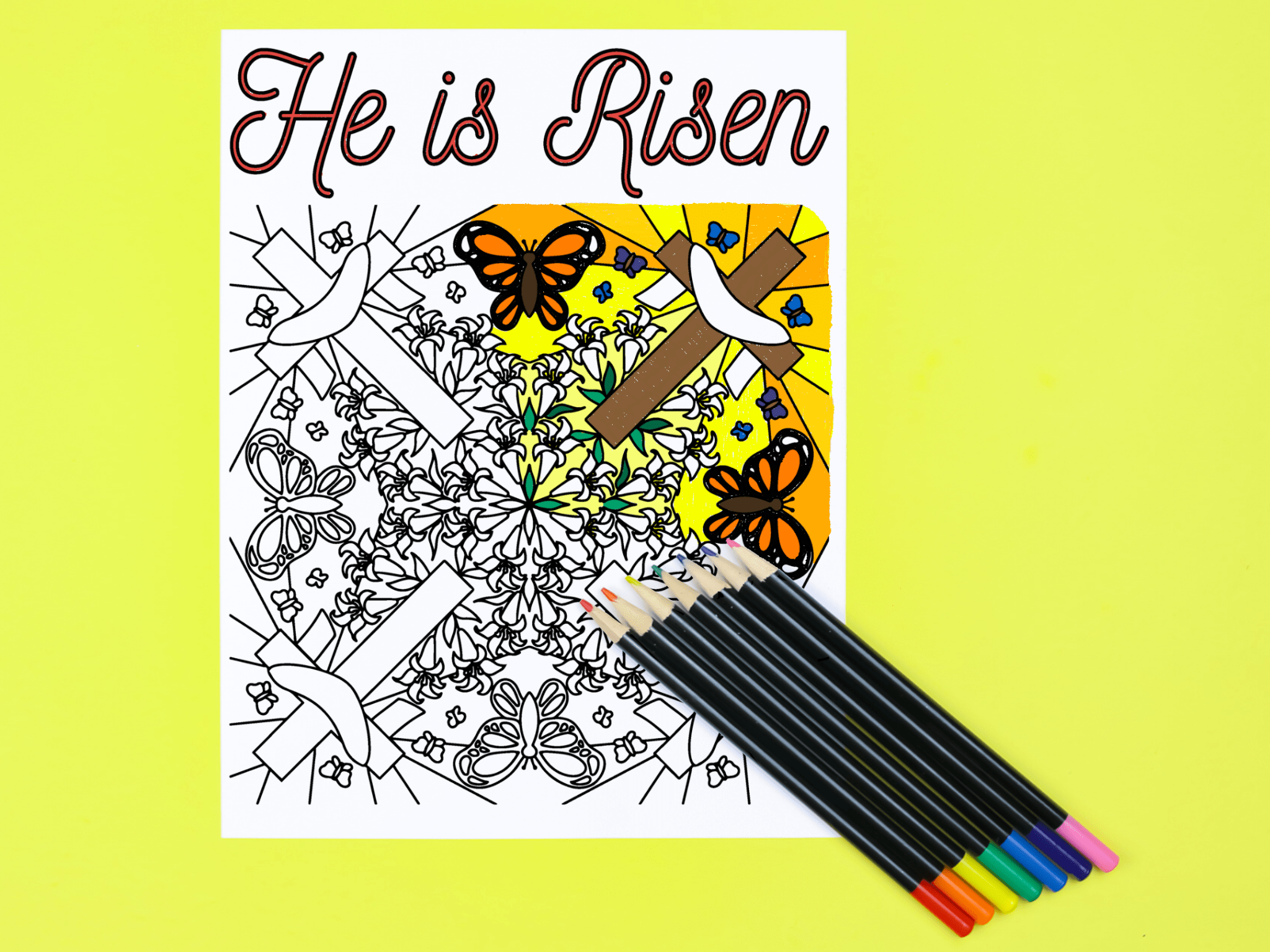 Free Christian Easter Coloring Page Crafts Mad In Crafts