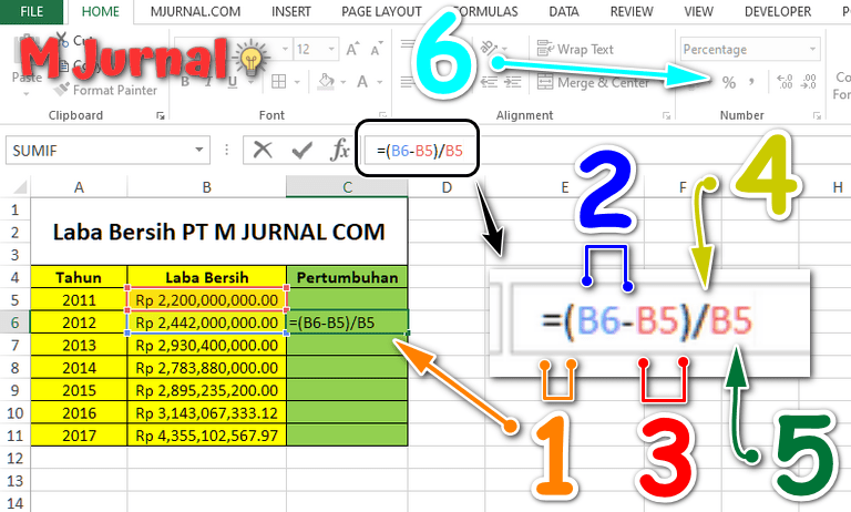 Rumus Persen Excel Lengkap Belajar Rumus Excel Persen Bentuk Dasar