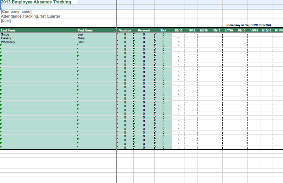 Excel Templates Employee Absence Schedule Excel Tutorial