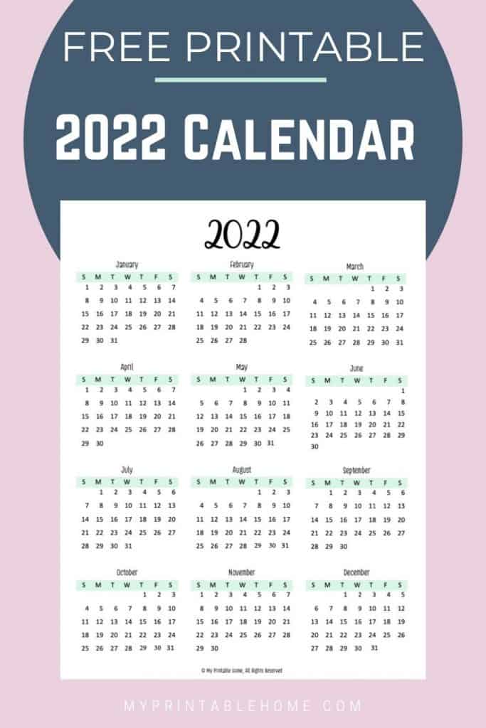 Free Printable Calendar 2022 Year At A Glance Calendar Example And Ideas