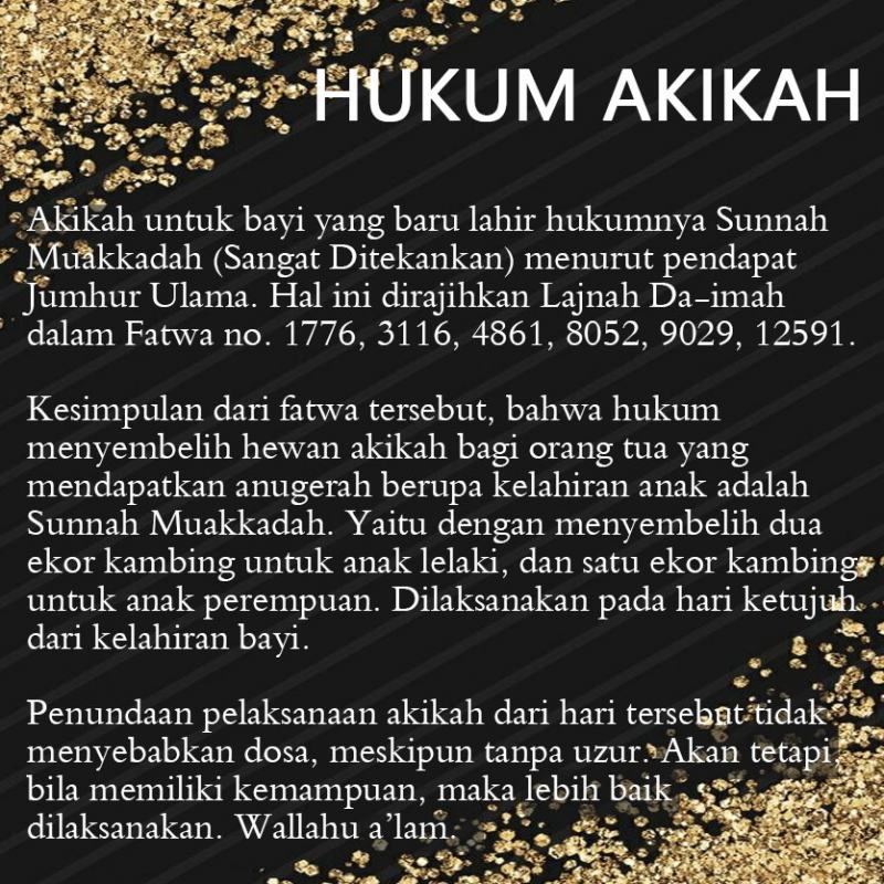 Dalil Dasar Hukum Aqiqah Hukum 101