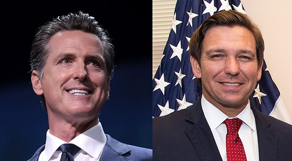 California Governor Gavin Newsom Challenges Gov Ron Desantis To A