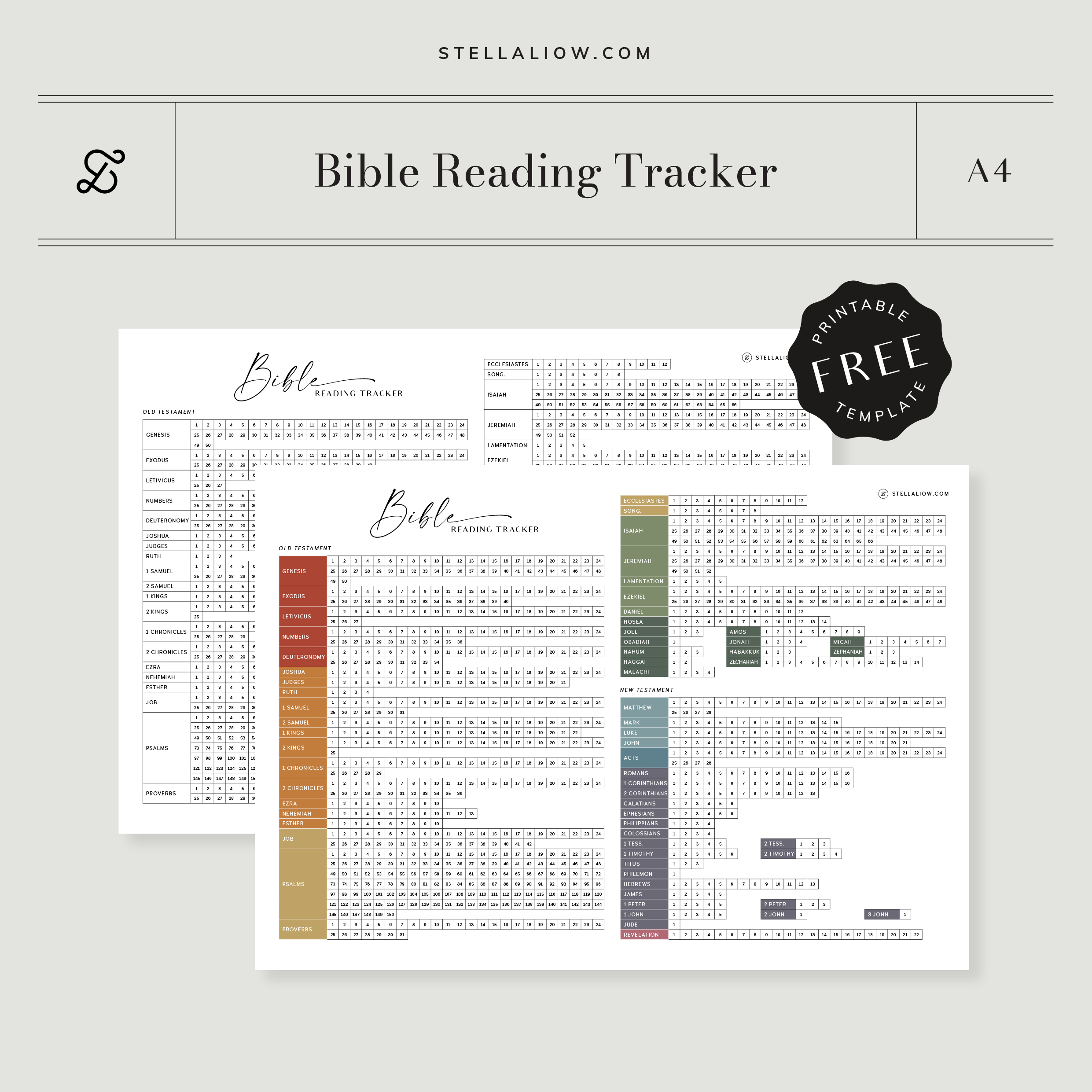 Printable Bible Reading Tracker