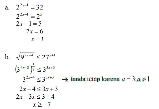 Latihan Soal Eksponensial