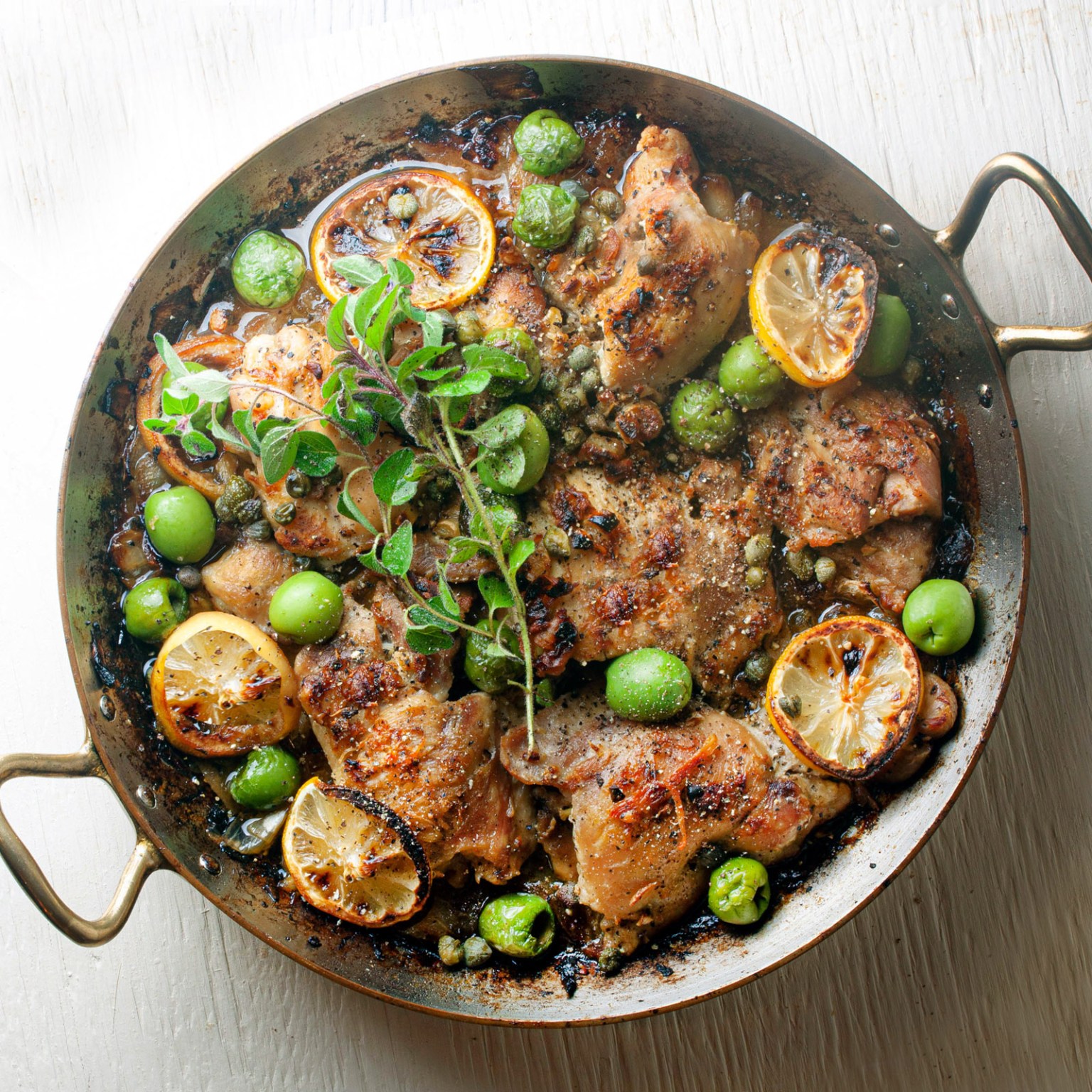 Braised Chicken Thighs With Garlic Lemon And Olives · Simple Artistic