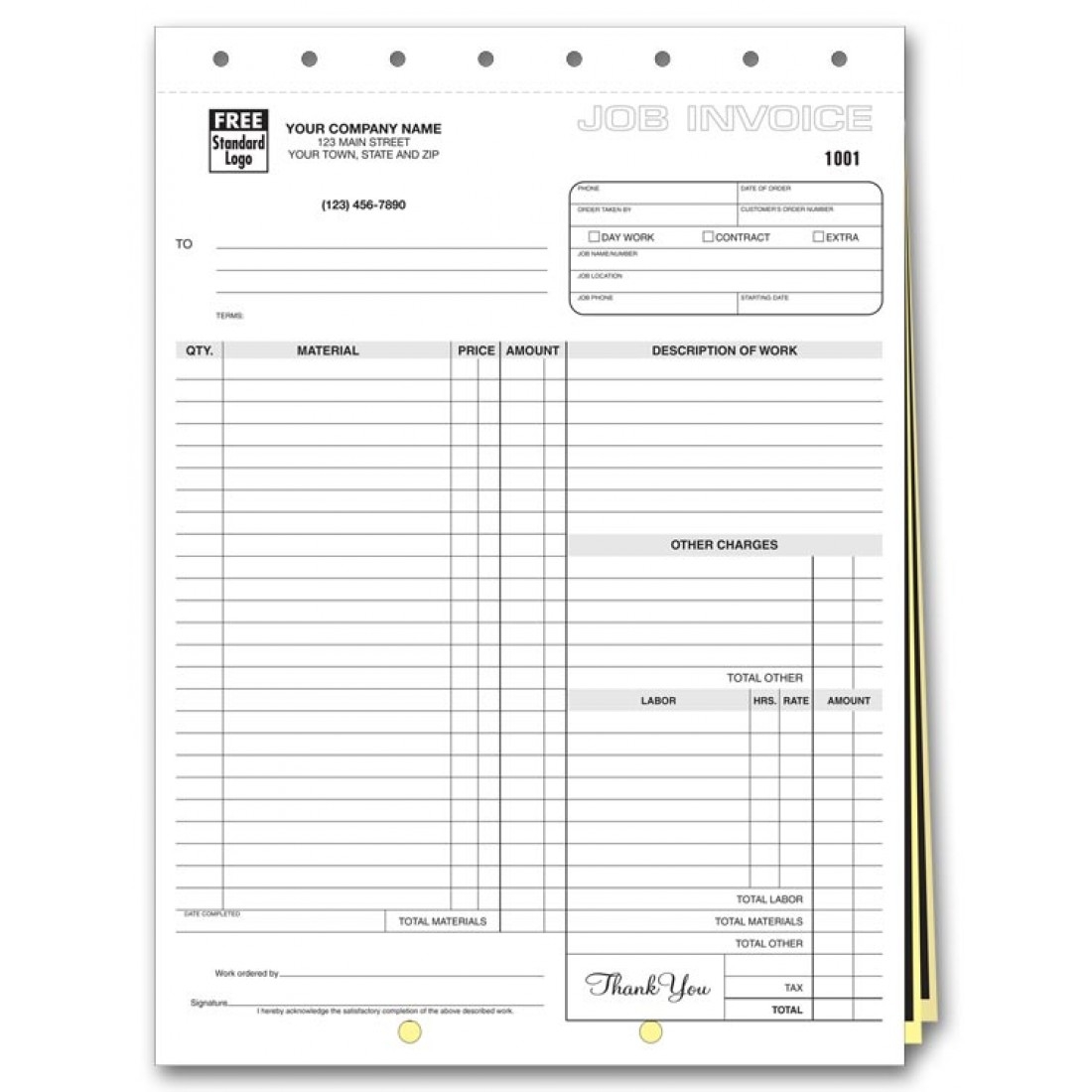 Carbon Copy Invoice Template