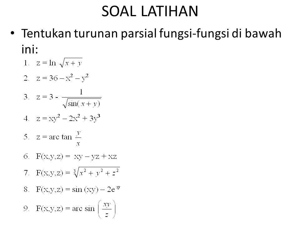 Soal Turunan Parsial Dan Jawabannya Ilmu