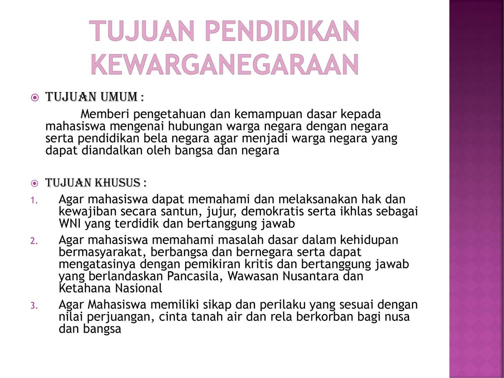 Tujuan Pendidikan Kewarganegaraan Brain