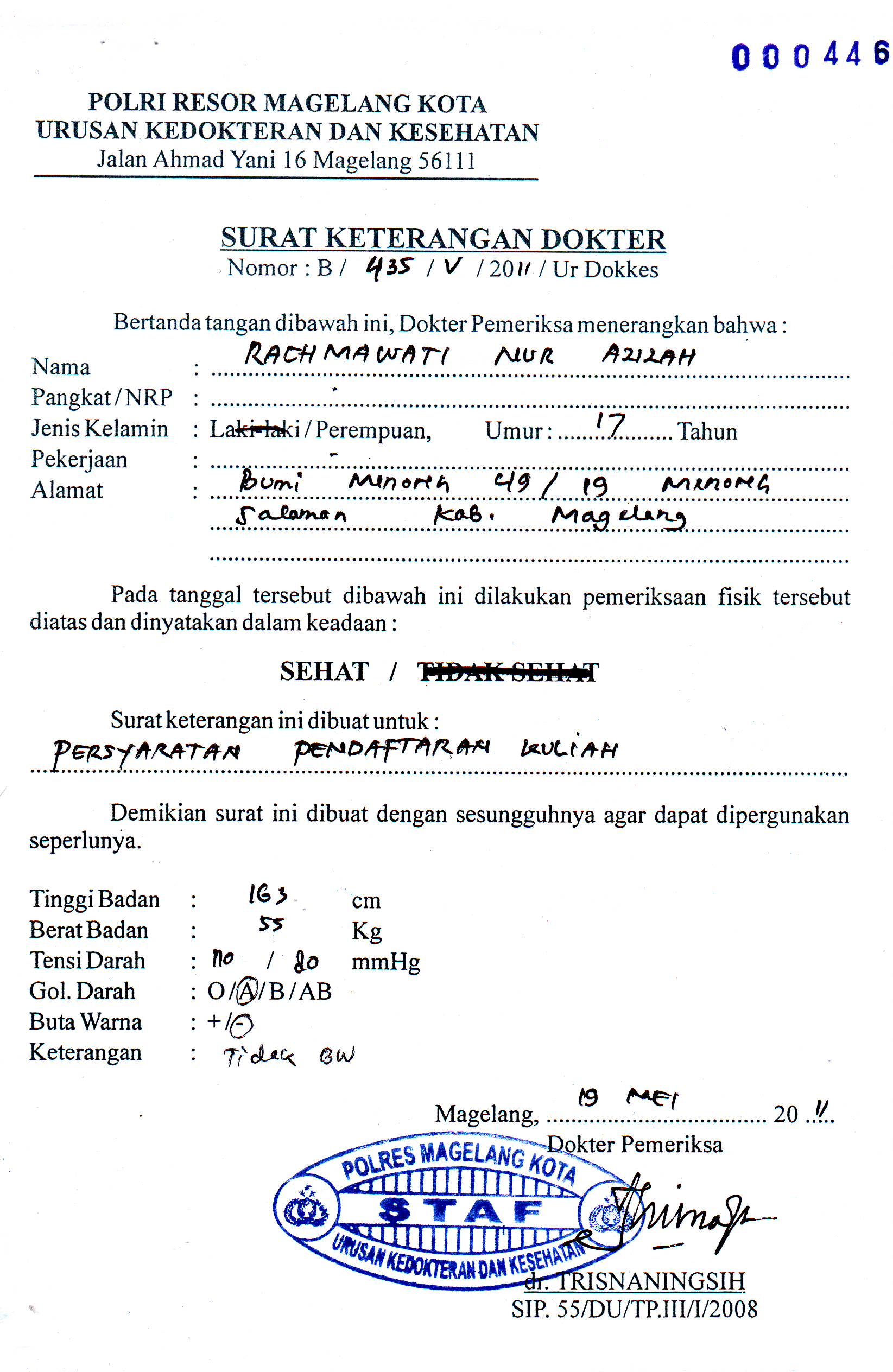 Contoh Surat Keterangan Sakit Dari Dokter Idesuratmyid