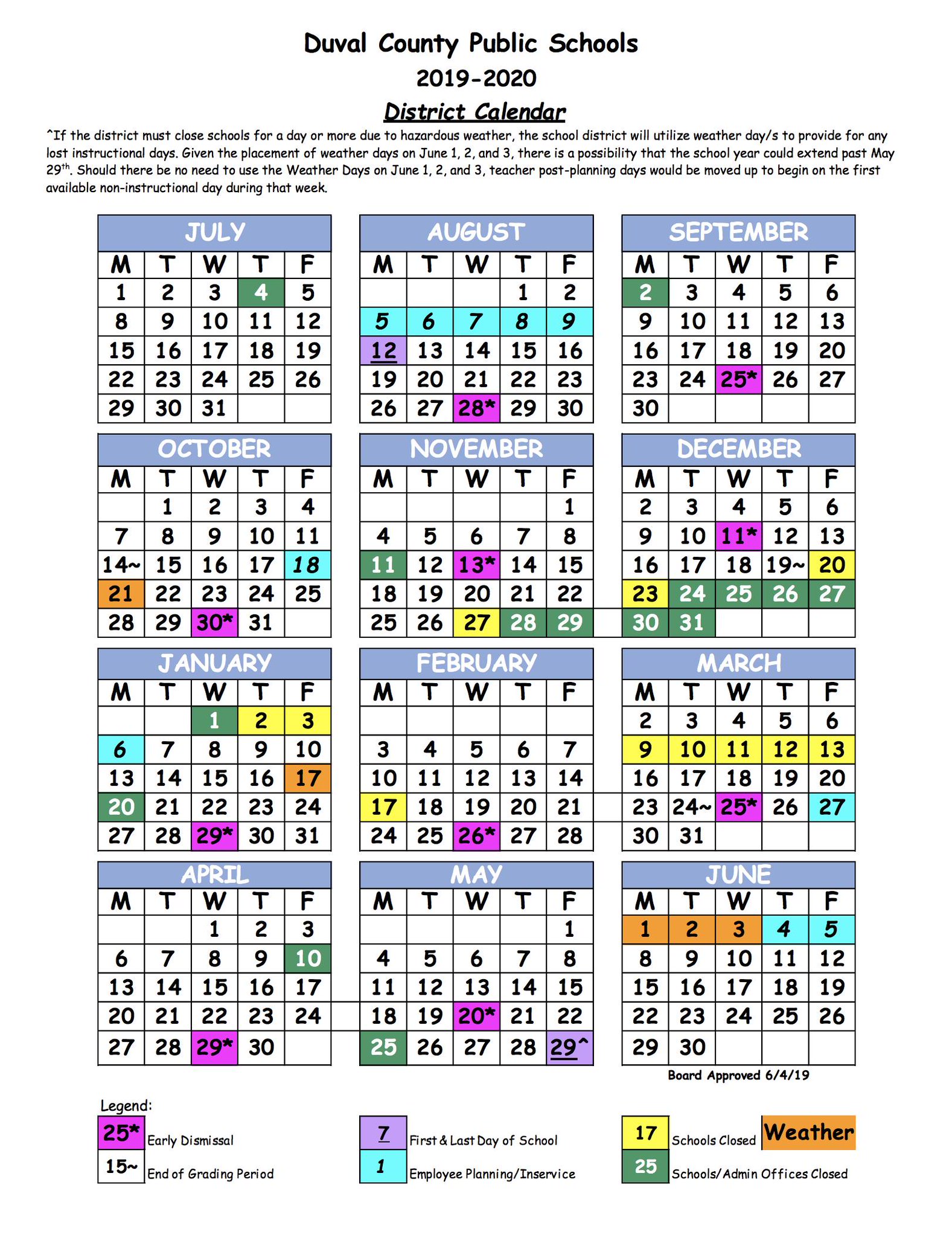 Duval County Calendar Printable Word Searches