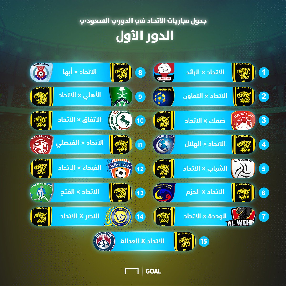 جدول مباريات الاتحاد السعودي At Jadwal