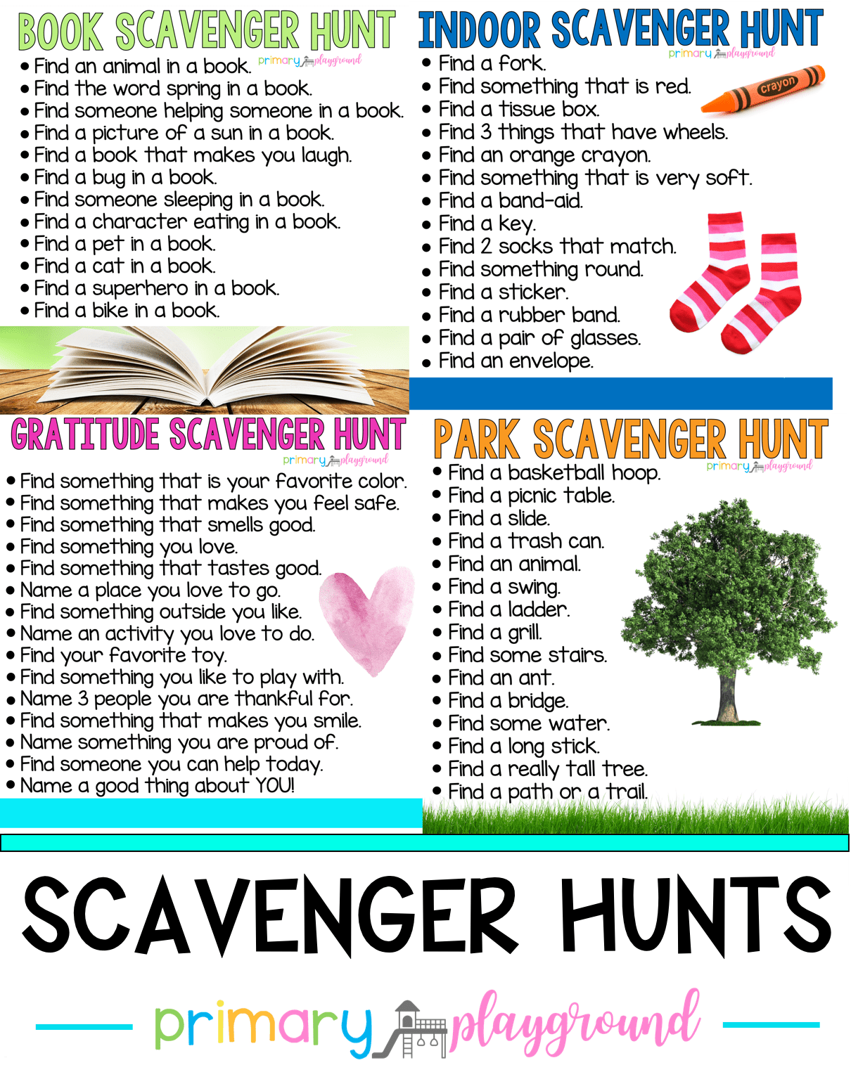 Park Treasure Hunt Clues Playground Scavenger Hunt Pl