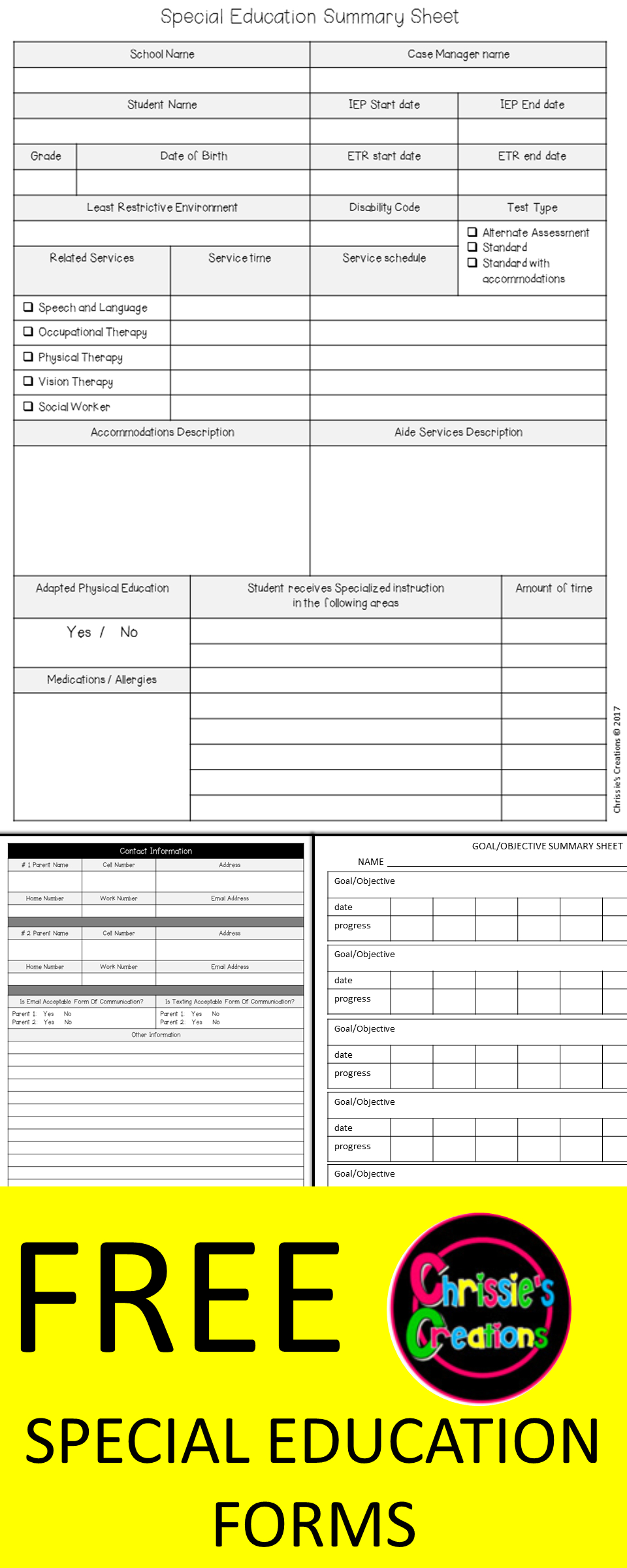 Free Printable Iep At A Glance Template