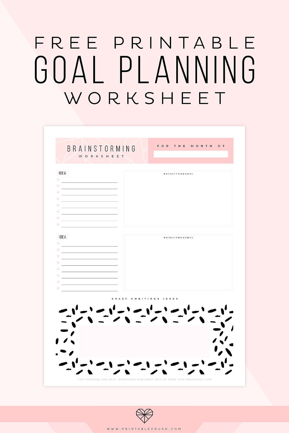 Free Printable Goal Planning Worksheet Printable Crush