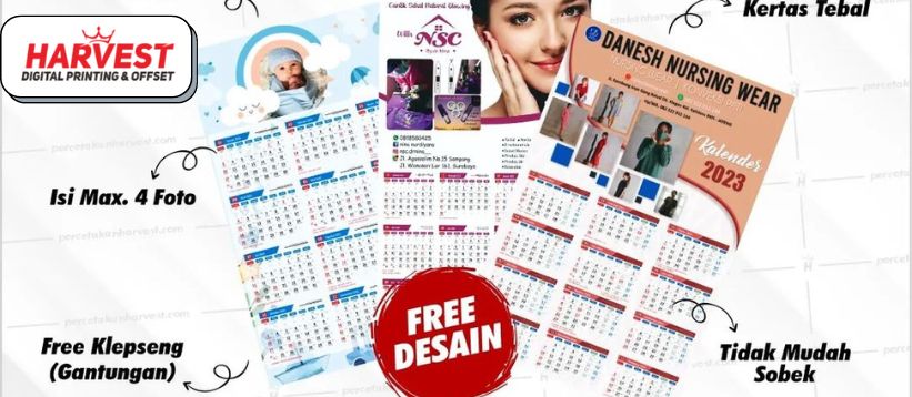 Harga Cetak Kalender 2023 Murah Pesan Online Printing Harvest