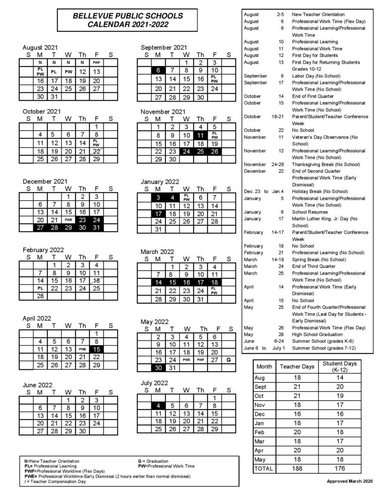 2024 2024 Bellevue Schools Calendar April 2024 Calendar Printable