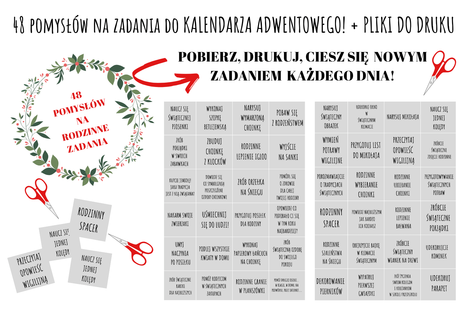 Zadania Do Kalendarza Adwentowego Pliki Do Druku