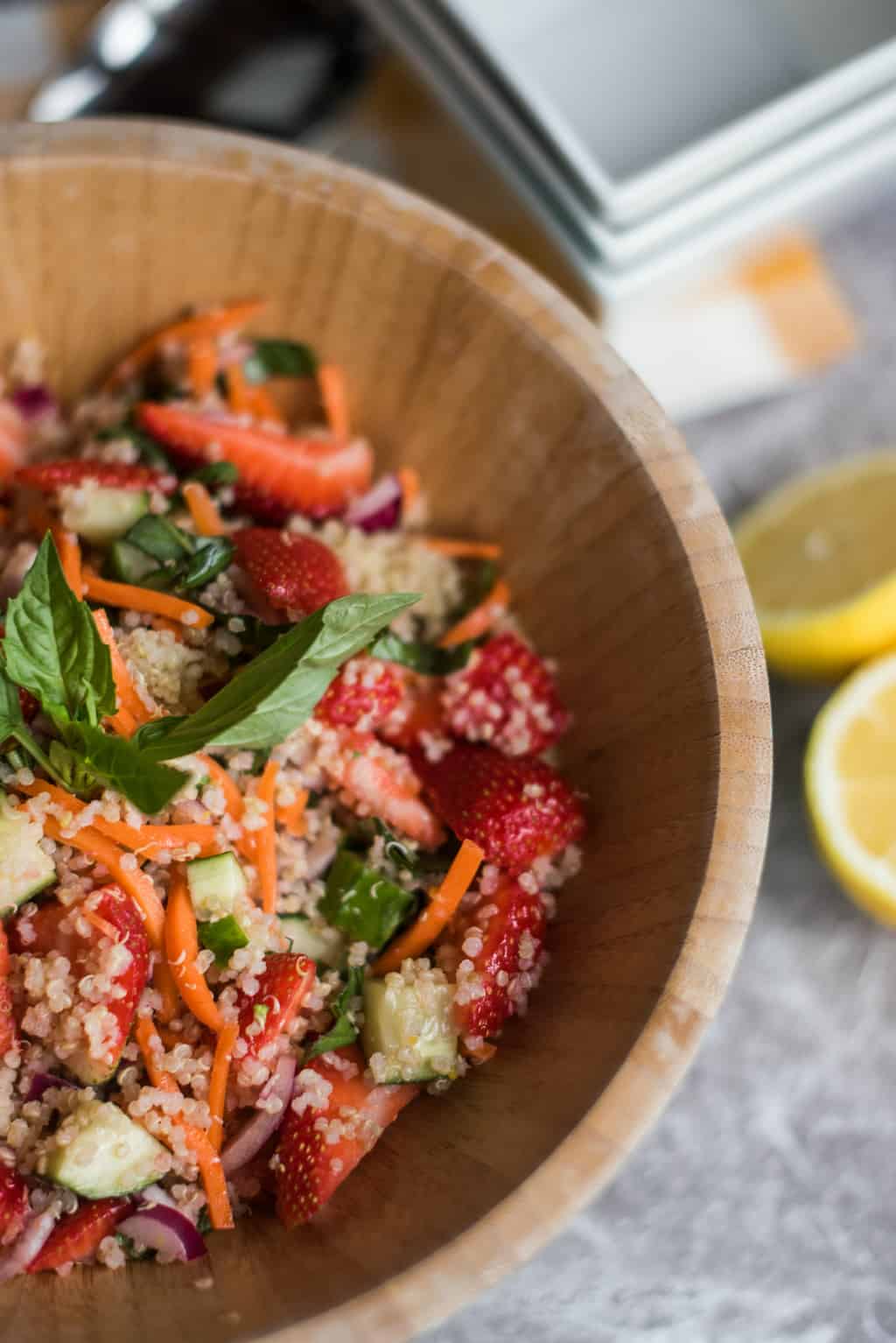 Strawberry Quinoa Salad With Fresh Basil Reluctant Entertainer