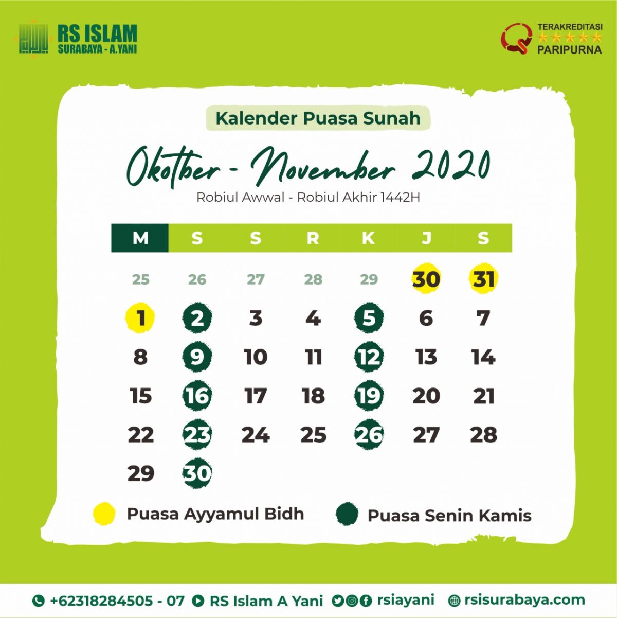 Kalender Puasa Ayyamul Bidh Oktober 2022 2022e Jurnal