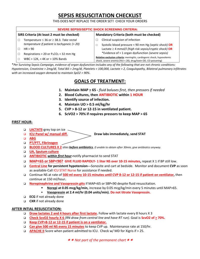 Sepsis System Disorder Template