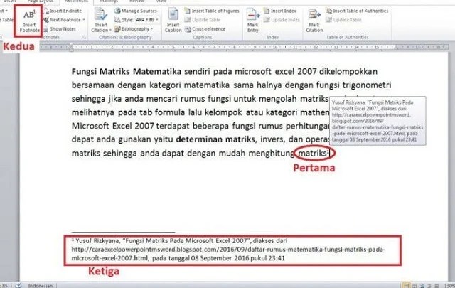 Cara Buat Footnote Skripsi Satu Trik