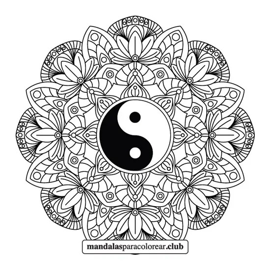 → Mandala Yin Yang Floreado Para Imprimir Pdf Y Gratis