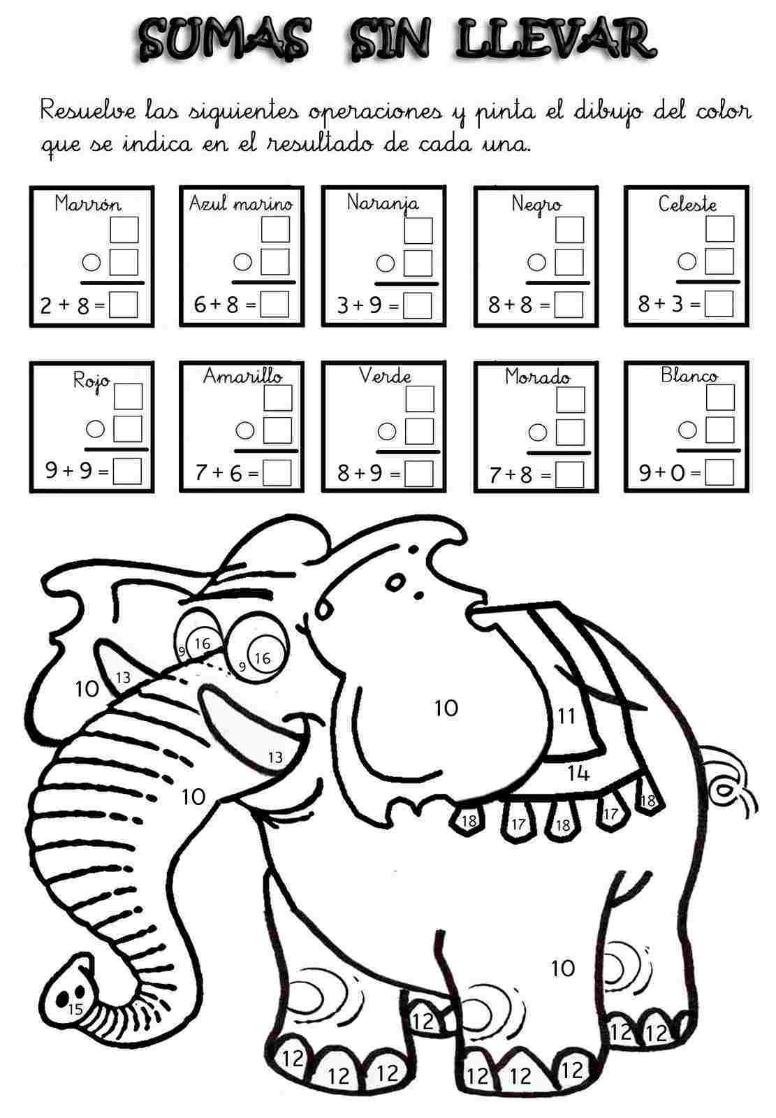 Colorear Con Operaciones Matemáticas Manualidades A Raudales