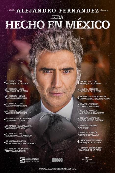 Conciertos Alejandro Fernández Gira 2020 Maravillas En México