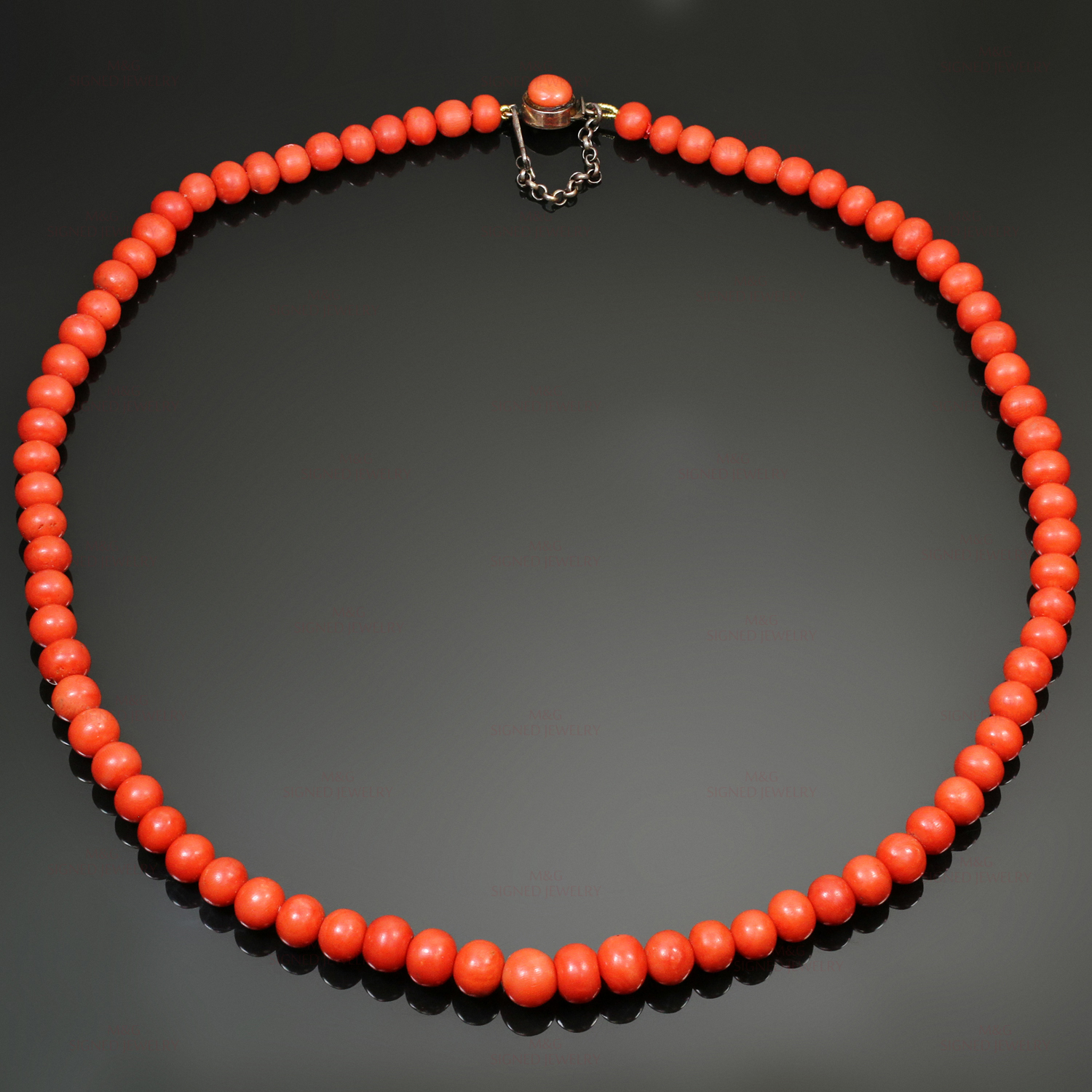 Vintage Red Coral Bead Necklace