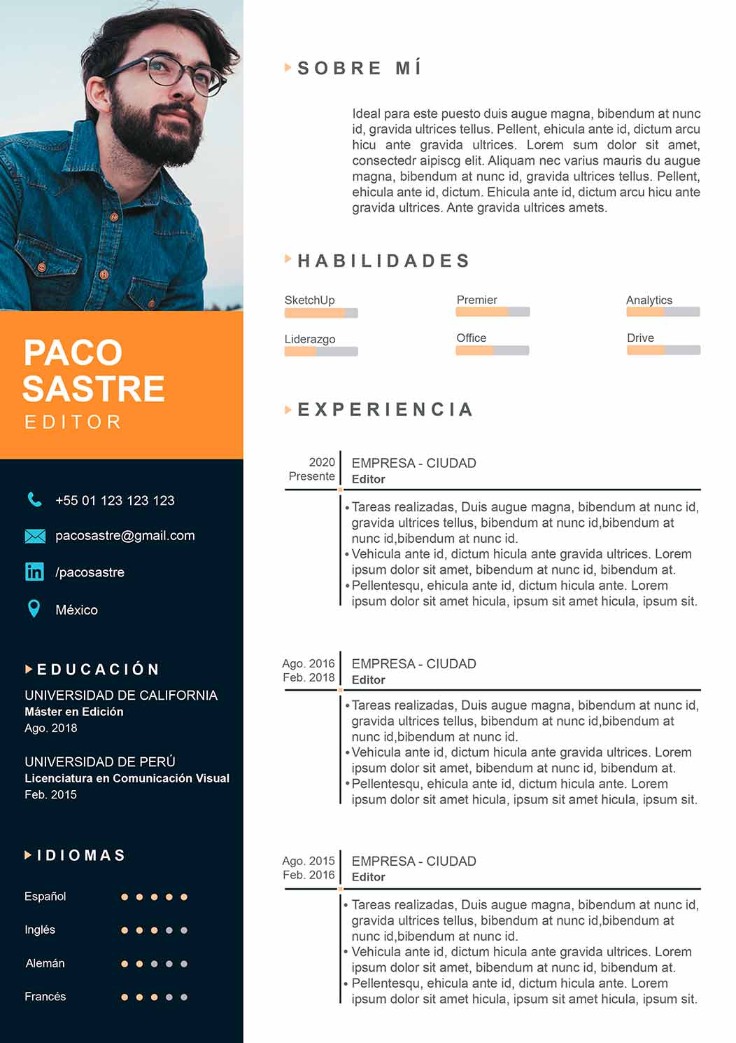 Plantillas De Curriculum Vitae Para Descargar Gratis En Word