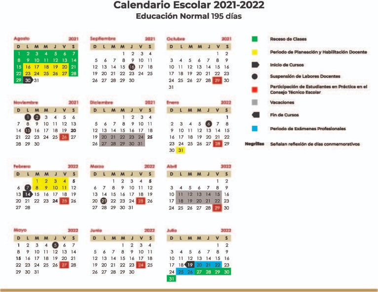 Calendario 2021 Escolar 2022 Sep A2022b