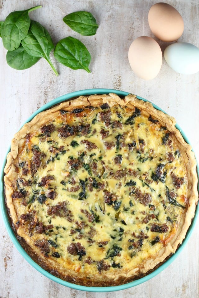 Sausage Spinach Quiche Video Miss In The Kitchen