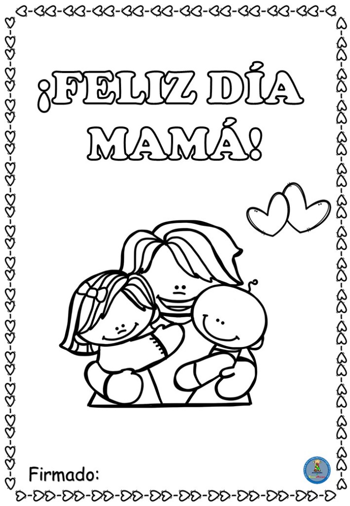 Tarjetas Del Dia De La Madre Para Colorear