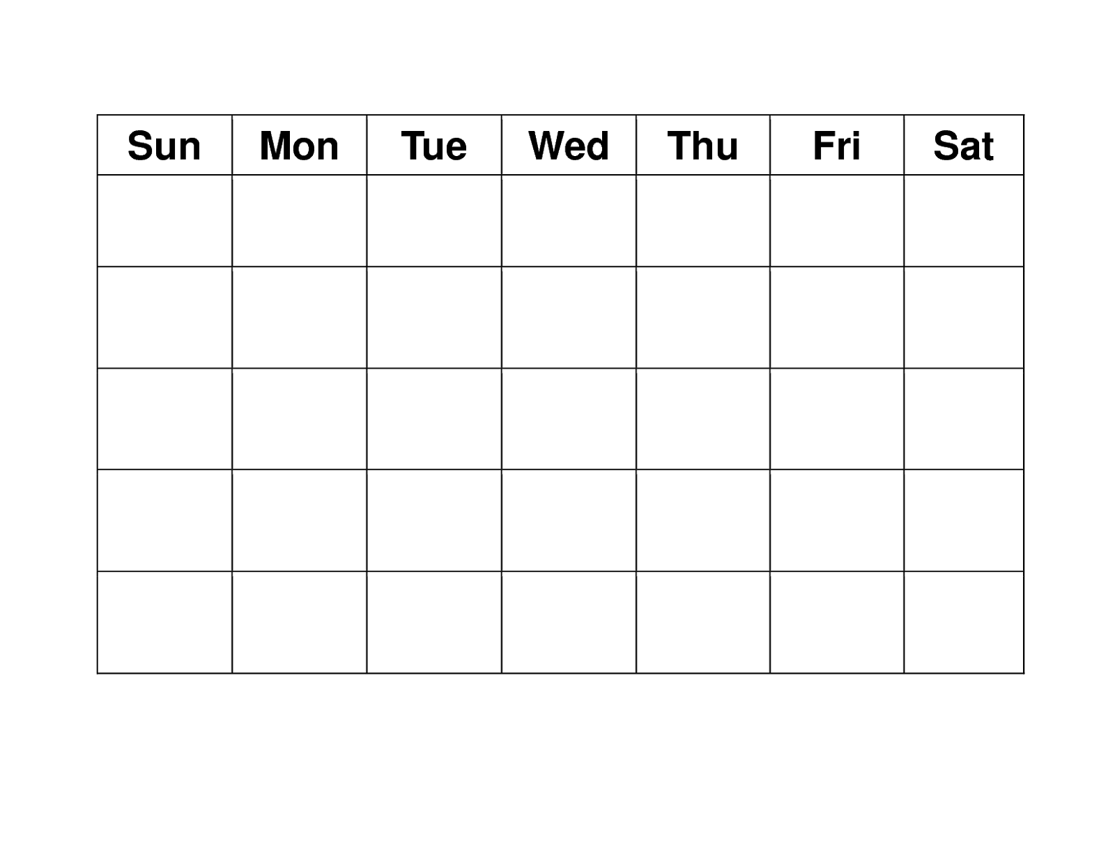 Blank Weekly Printable Calendar