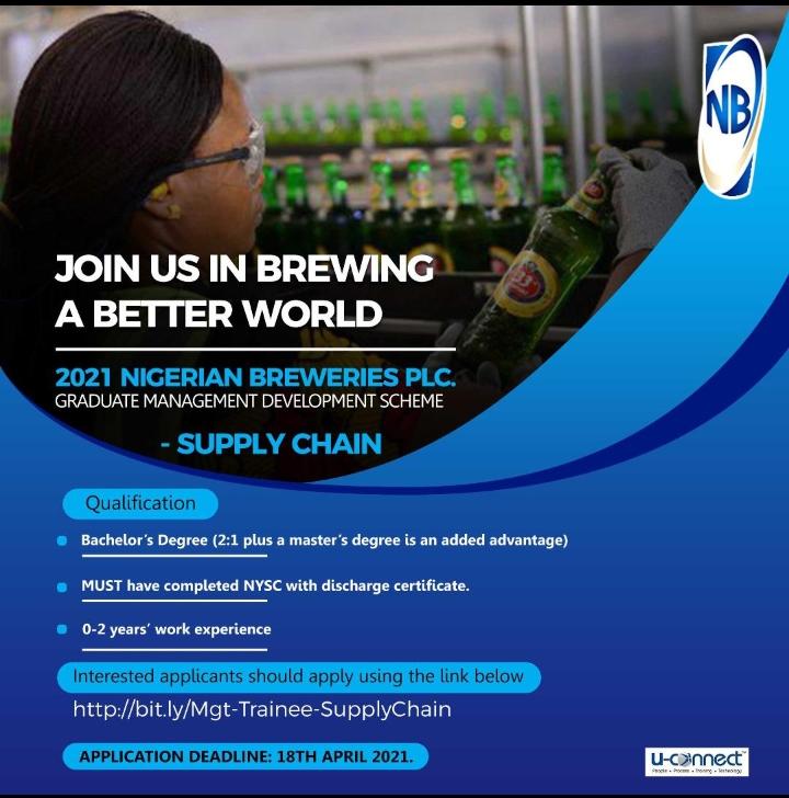 Nigerian Breweries Graduate Management Development Scheme 2022 For