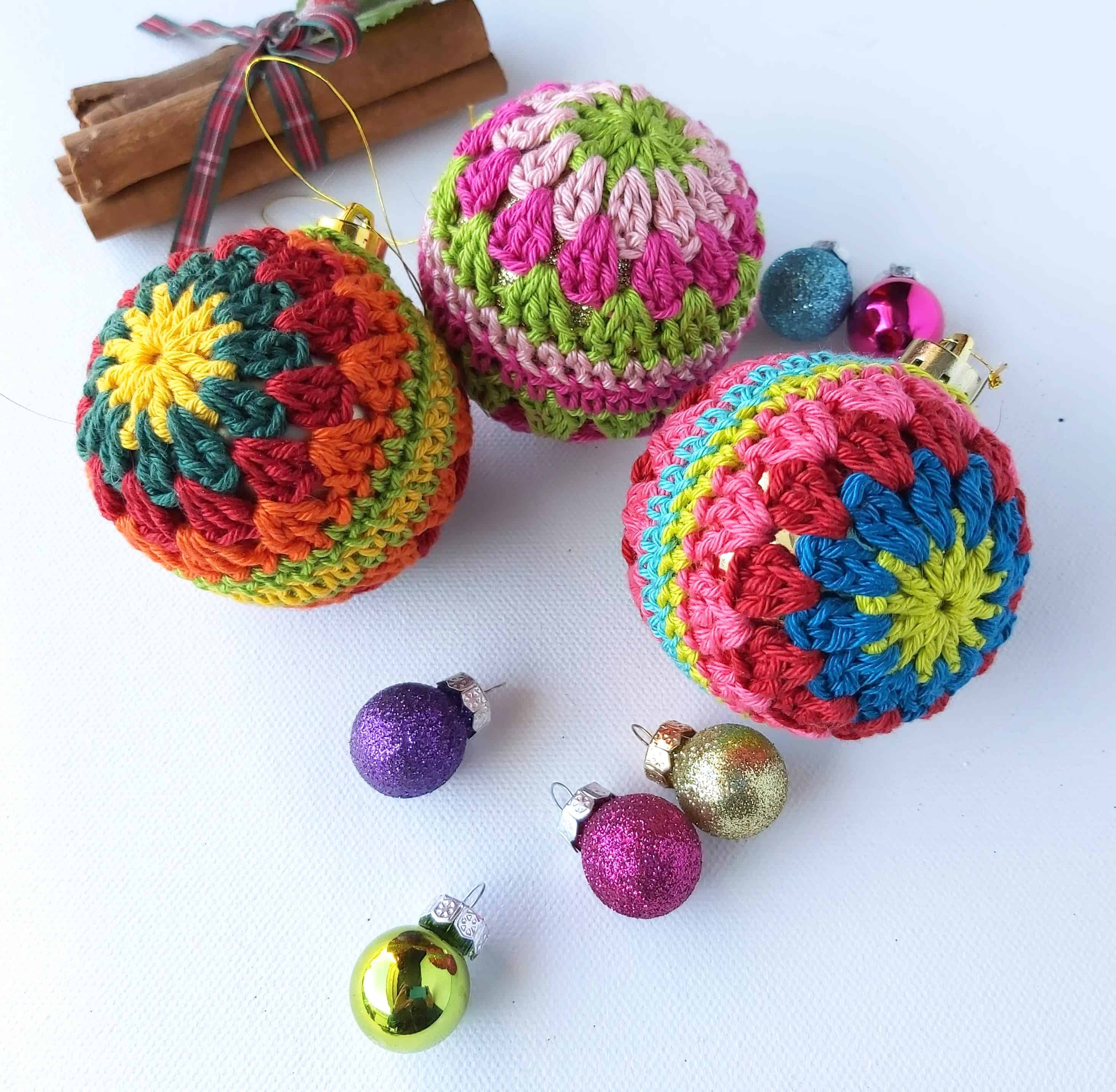 Easy Granny Crochet Christmas Baubles Free Pattern Annie Design Crochet