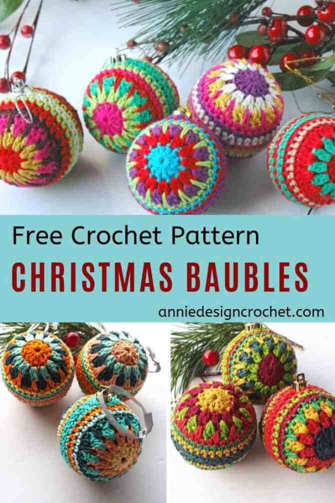 Christmas Baubles Free Crochet Pattern Annie Design Crochet