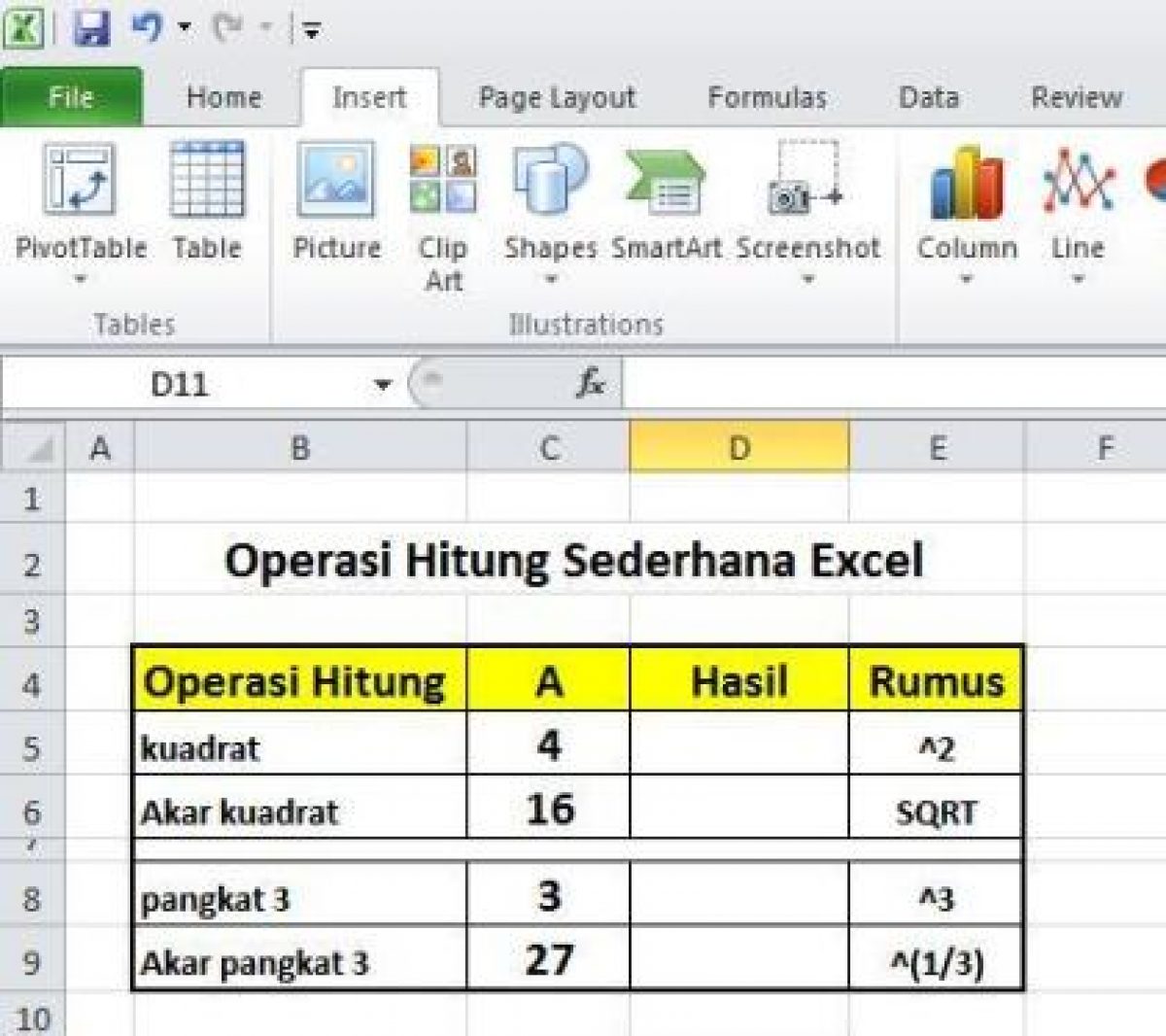 Cara Membuat Rumus Cos Kuadrat Pada Excel Excel Dan Rumus Kimia