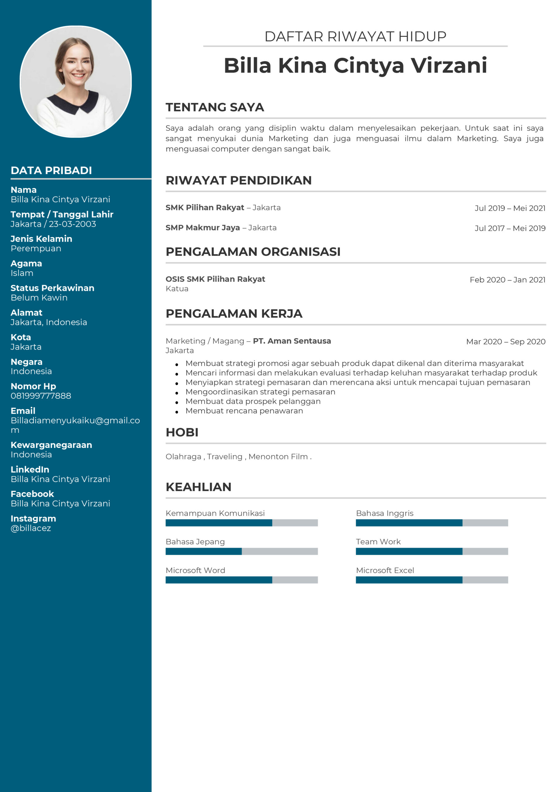 Contoh Cv Ats Tanpa Pengalaman Contoh Surat Resmi