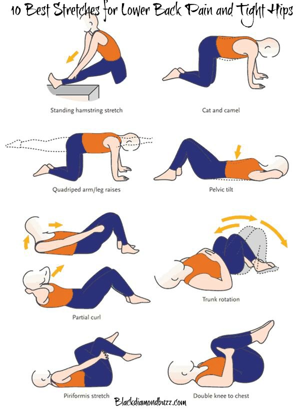 10 Best Stretches For Lower Back Pain And Tight Hips Blackdiamondbuzz